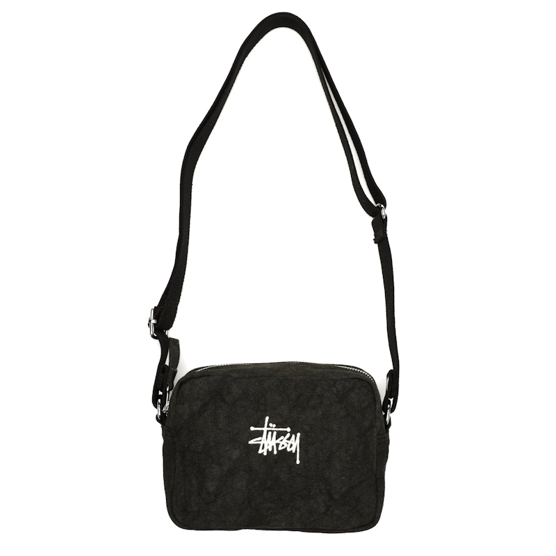 StüSsy Canvas Side Pouch - Washed Black | Editorialist